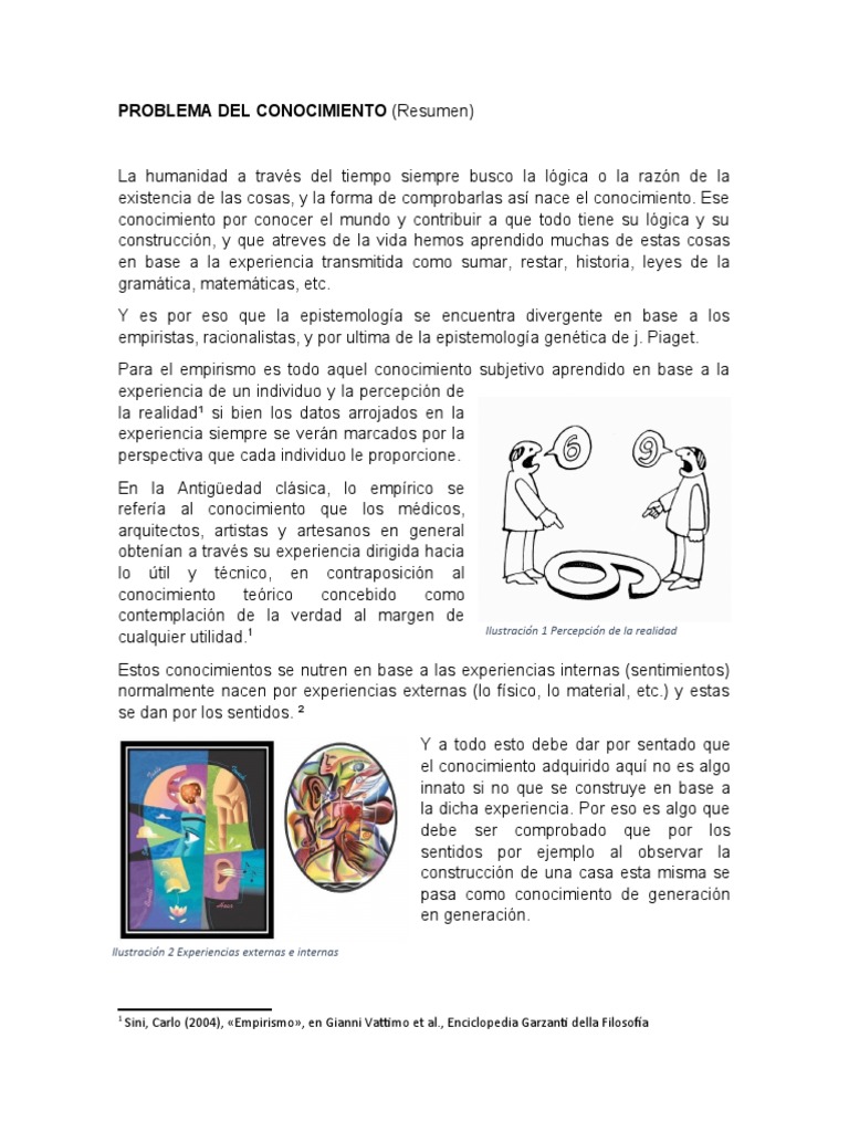 Problema Del Conocimiento | PDF | Racionalismo | Empirismo