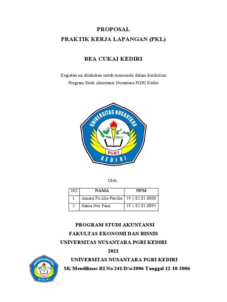 Proposal PKL Bea Cukai Kediri | PDF