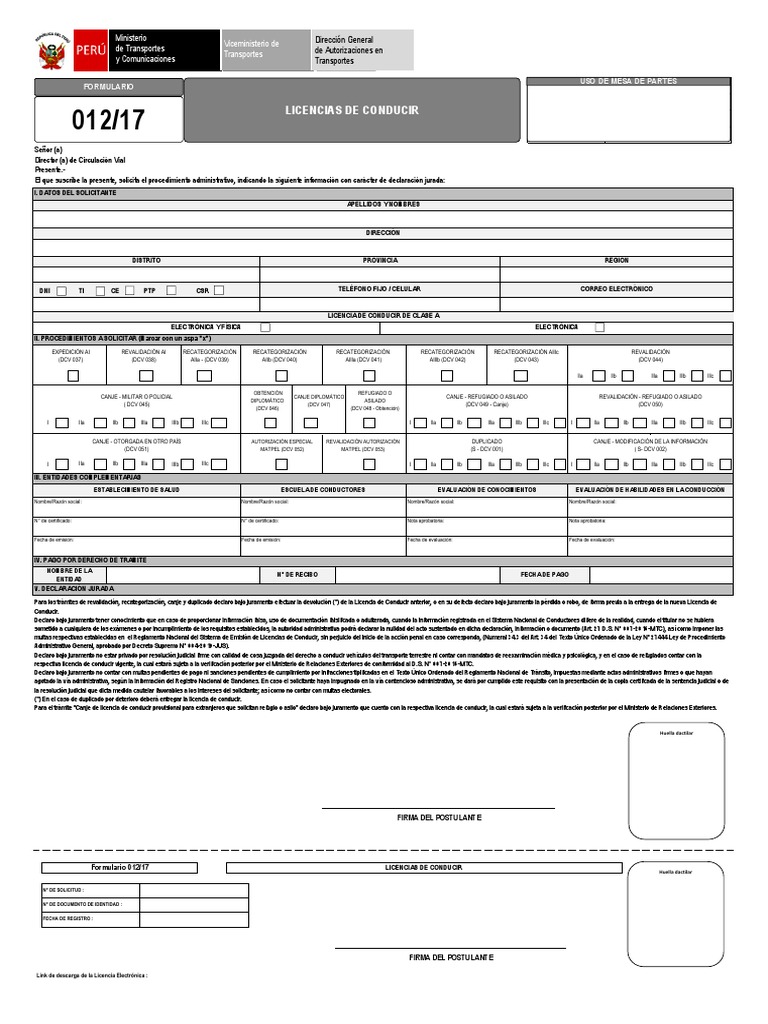 Formulario de Solicitud de Licencia de Conducir PDF | PDF