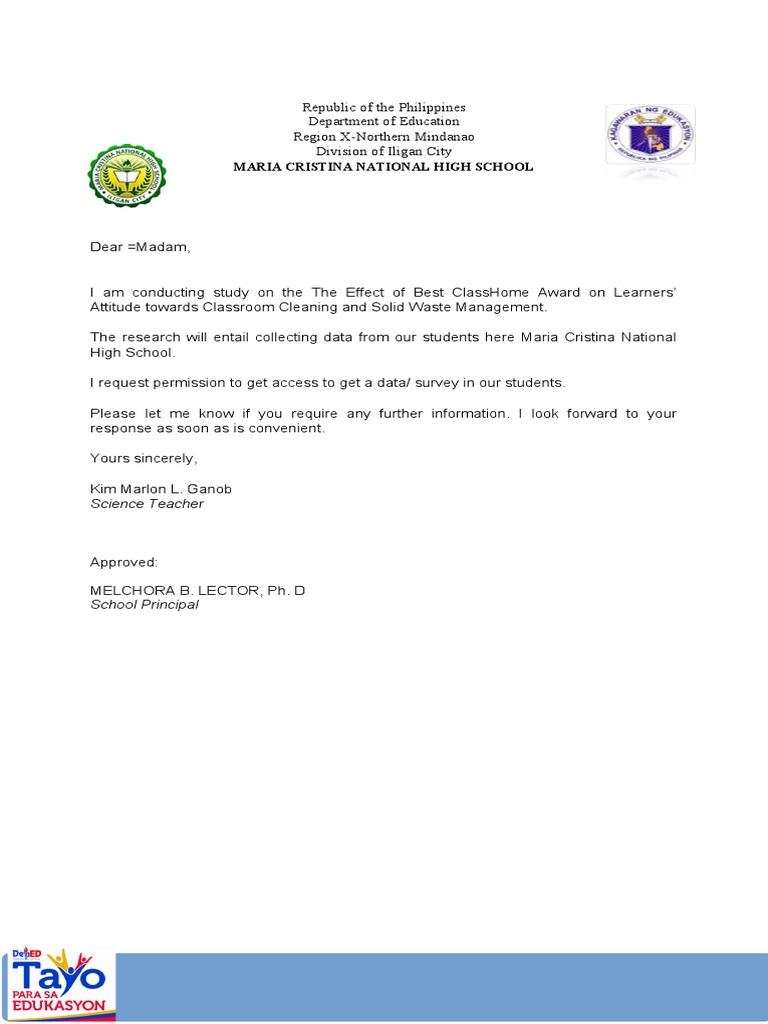 Letter To Conduct Research | PDF