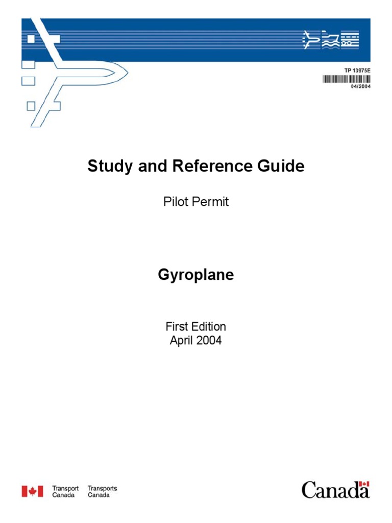 Study and Reference Guide - Pilot Permit - Gyroplane - TP 13975e | PDF ...