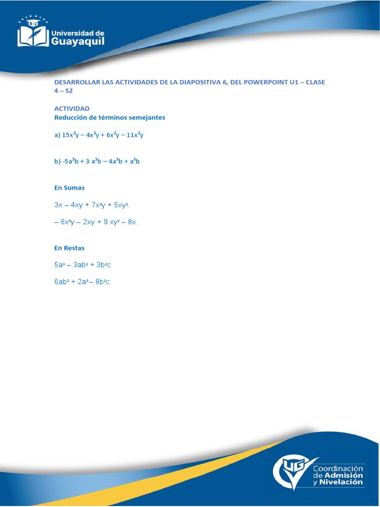 Tarea U1 - CLASE 4 - S2 | PDF