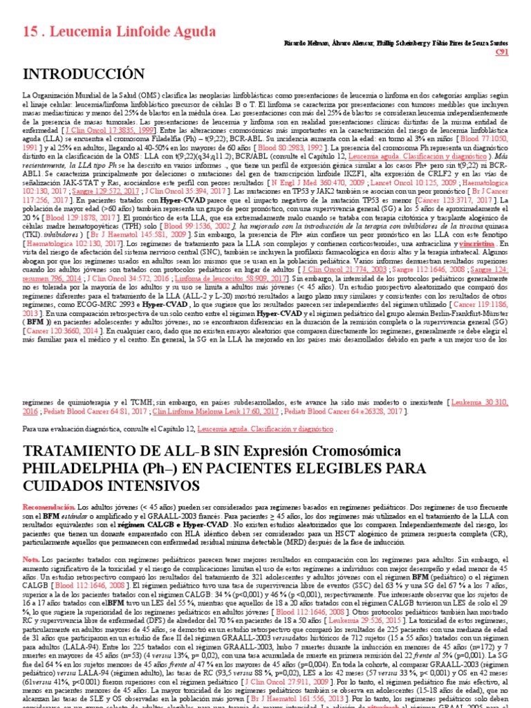 15 - Leucemia Linfoide Aguda | PDF | Neoplasias | Tratamientos médicos