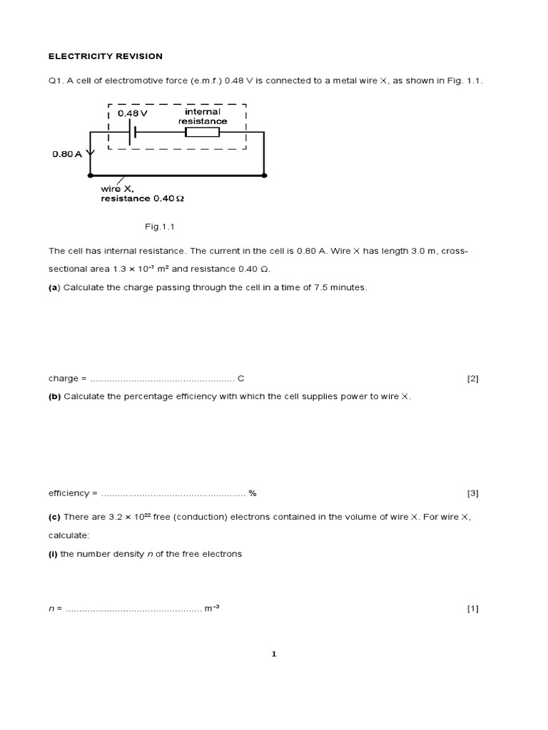 Grade11 Electricity Revision | PDF | Electrical Resistance And ...