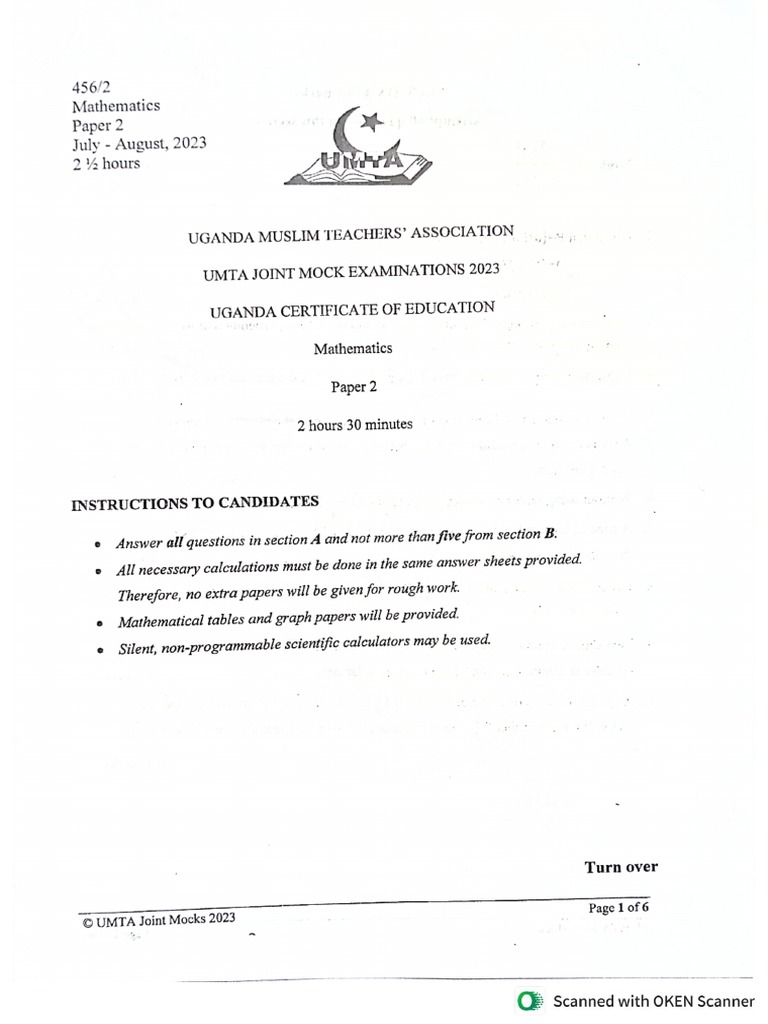 Uce Umta MTC Paper 2 2023 | PDF