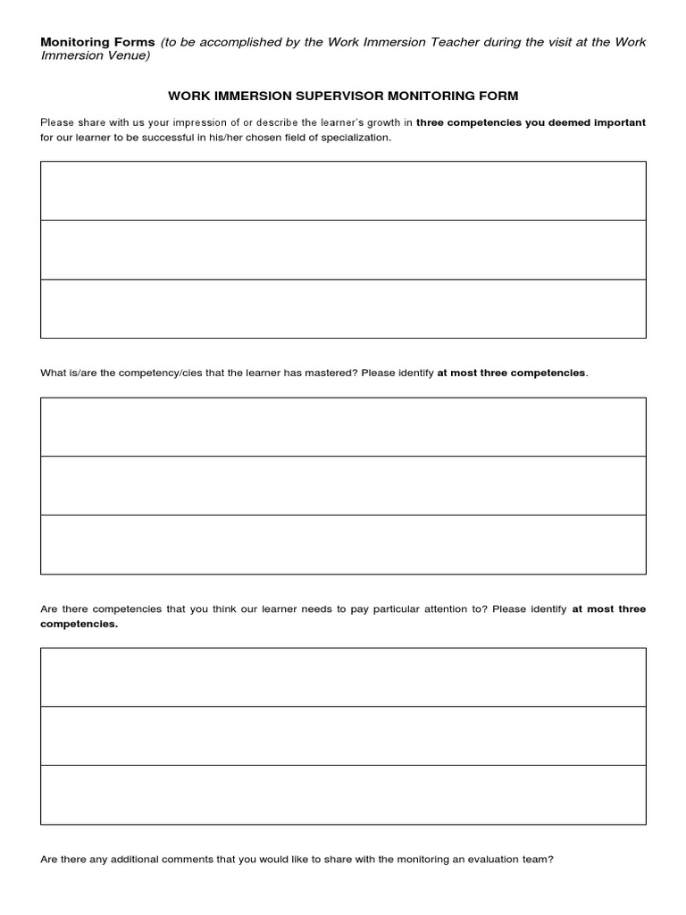 Monitoring Form Part 2 | PDF