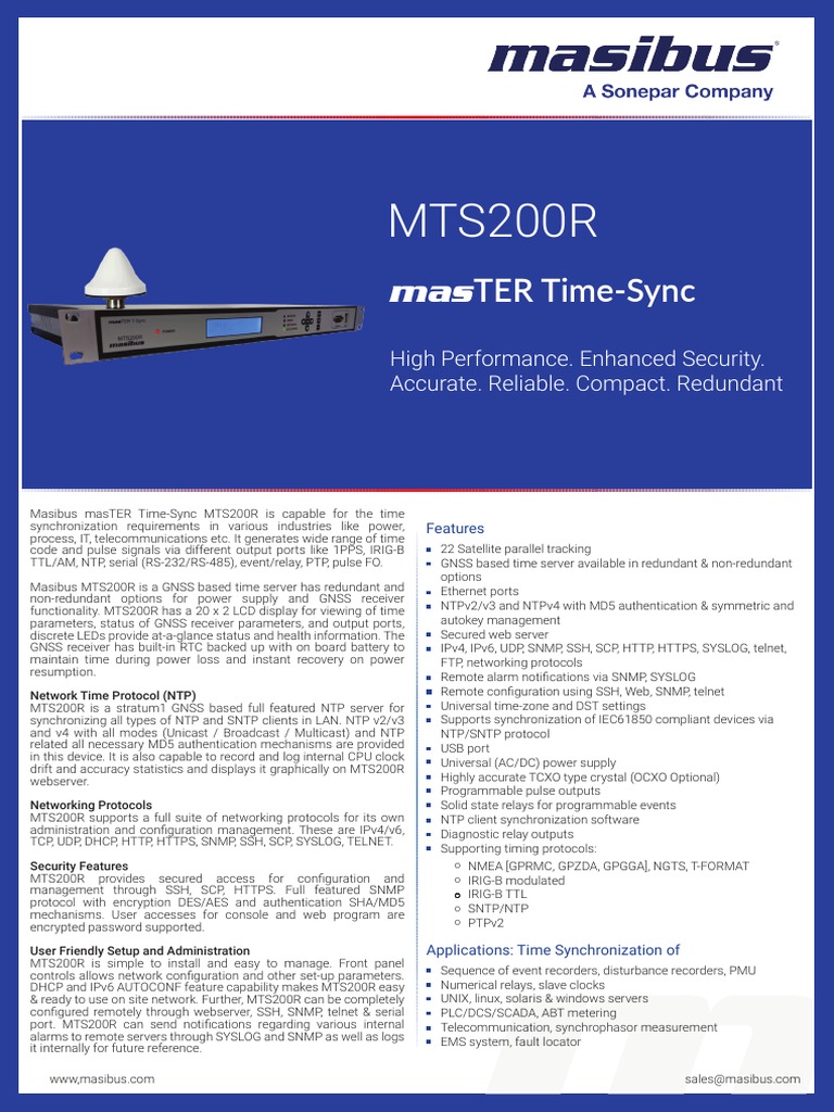 Masibus MTS200R R2F 0123 | PDF