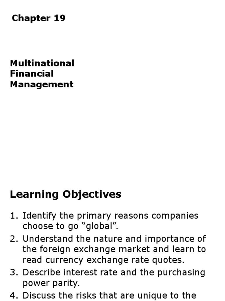 Multinational Financial Management | PDF | Exchange Rate | Foreign ...