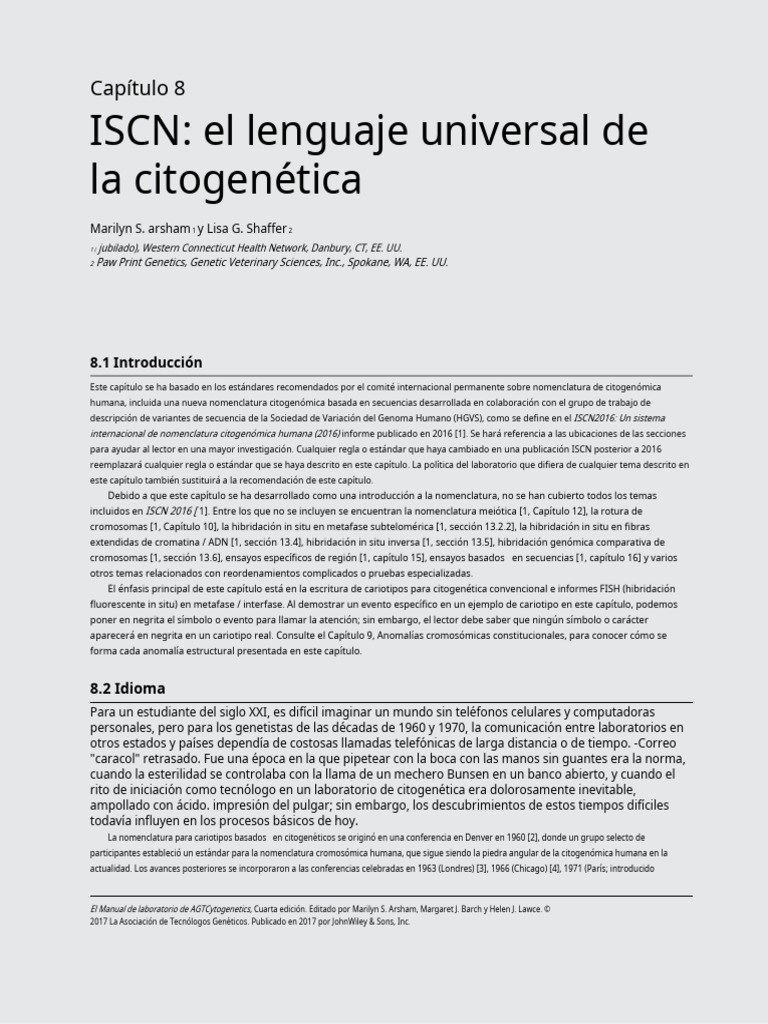ISCN: Nomenclatura Citogenética 2016 | PDF