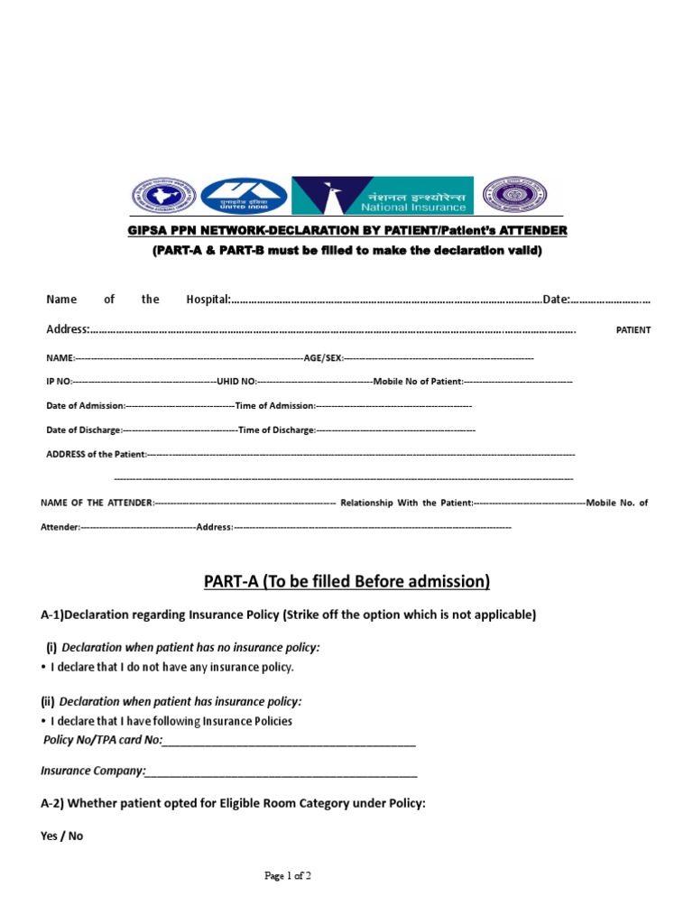 GHPL PPN Declaration | PDF | Patient | Public Services
