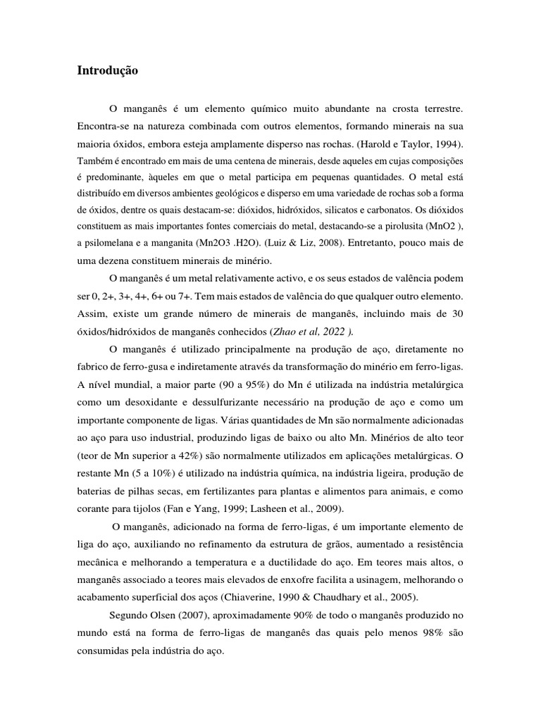 Manganês em Angola: Potencial e Exploração | PDF | Manganês | Angola