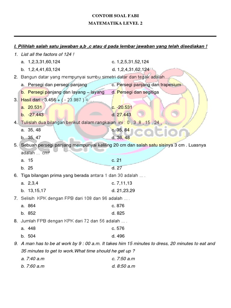 Contoh Soal Fabi M 2 | PDF