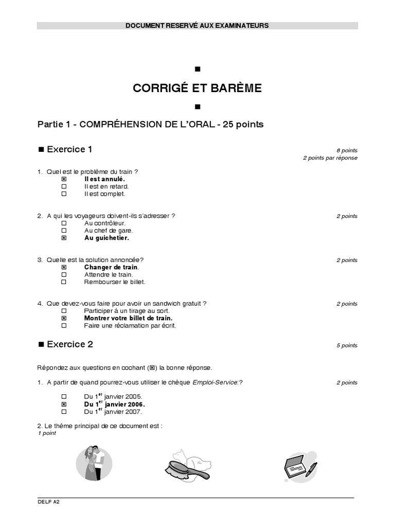 DELF-A2-Sujet-7-Corrigé | PDF