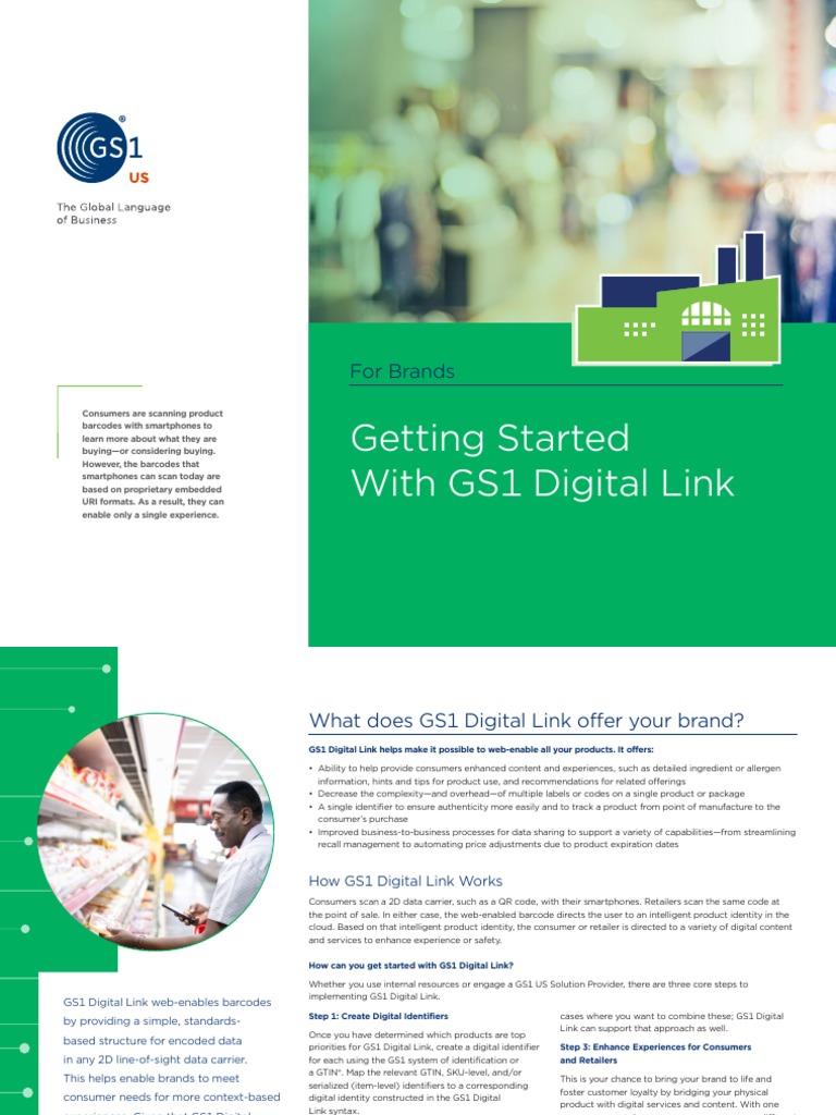 GS1US GS1 Digital Link Getting Started Guide Brands61641af | PDF | Barcode | Qr Code