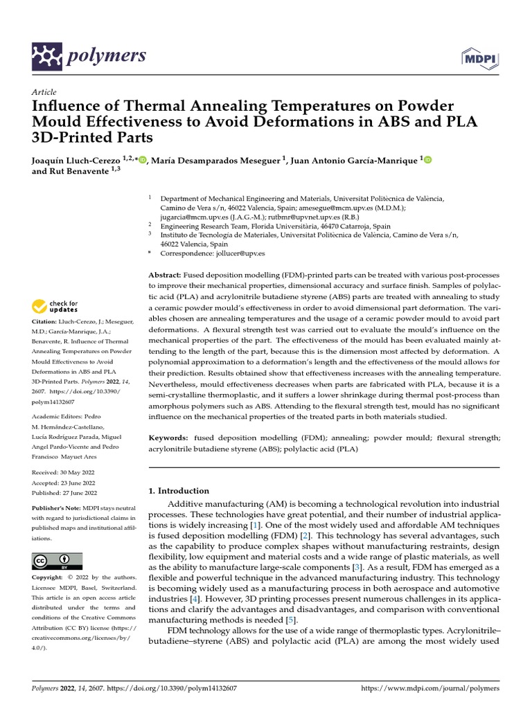 Influence of Thermal Annealing Temperatures On Powder Mould ...