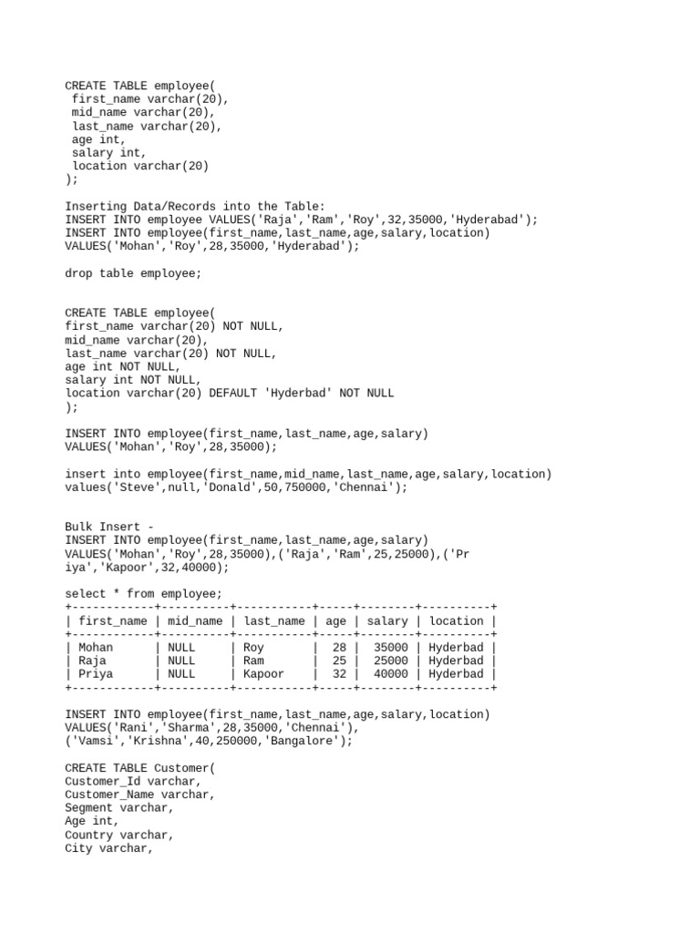 Day 2 - SQL Commands | PDF
