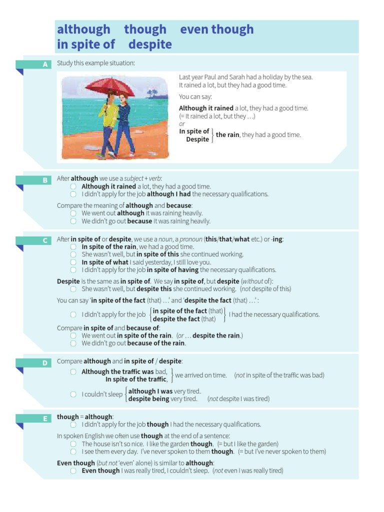 Using Although, Despite, and If Clauses | PDF