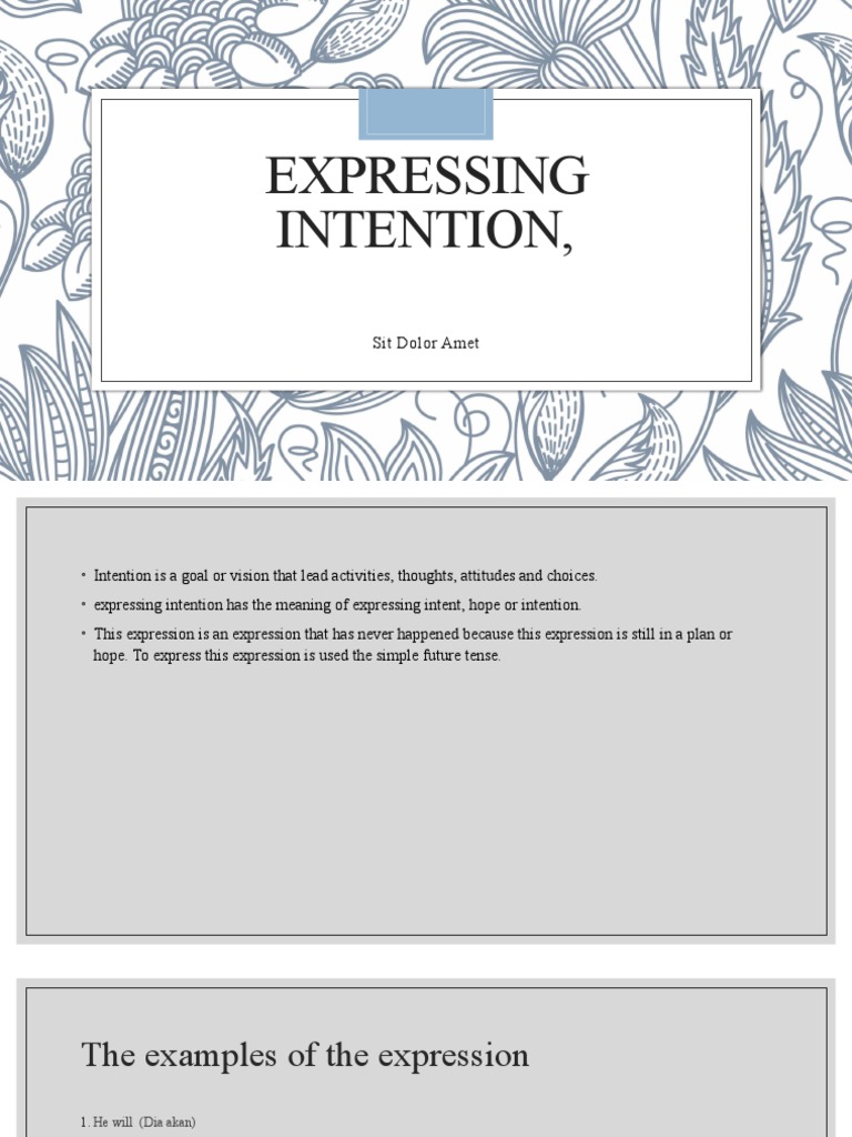 Understanding Intentions in Language | PDF