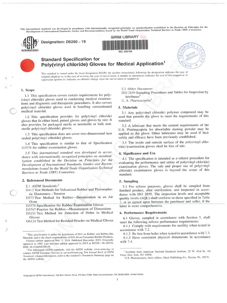 Astm D5250-19 | PDF