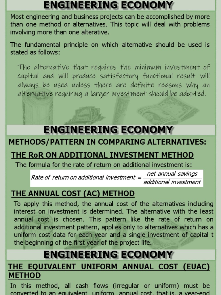 Lecture 9 Engg. Economy Comparing Alternatives | PDF | Investing | Taxes
