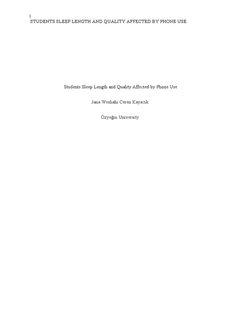 207 Research Proposal 1 | PDF | Sleep | Text Messaging