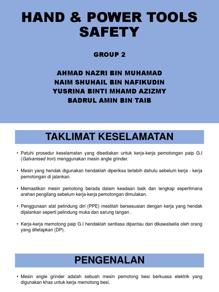 Hand & Power Tools Safety | PDF