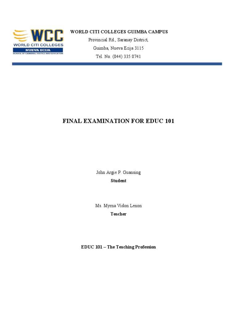 Educ 101 (Summary) | PDF | Teachers | Profession
