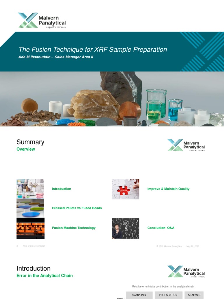 Materi-3 by MTI - The Fusion Technique of XRF Sample Preparation | PDF