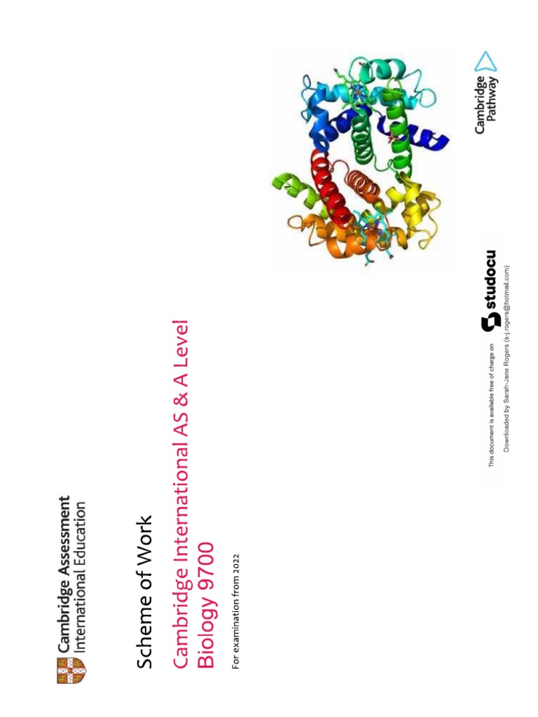 A Level Biology 9700 Scheme of Work 2023-2024 | PDF