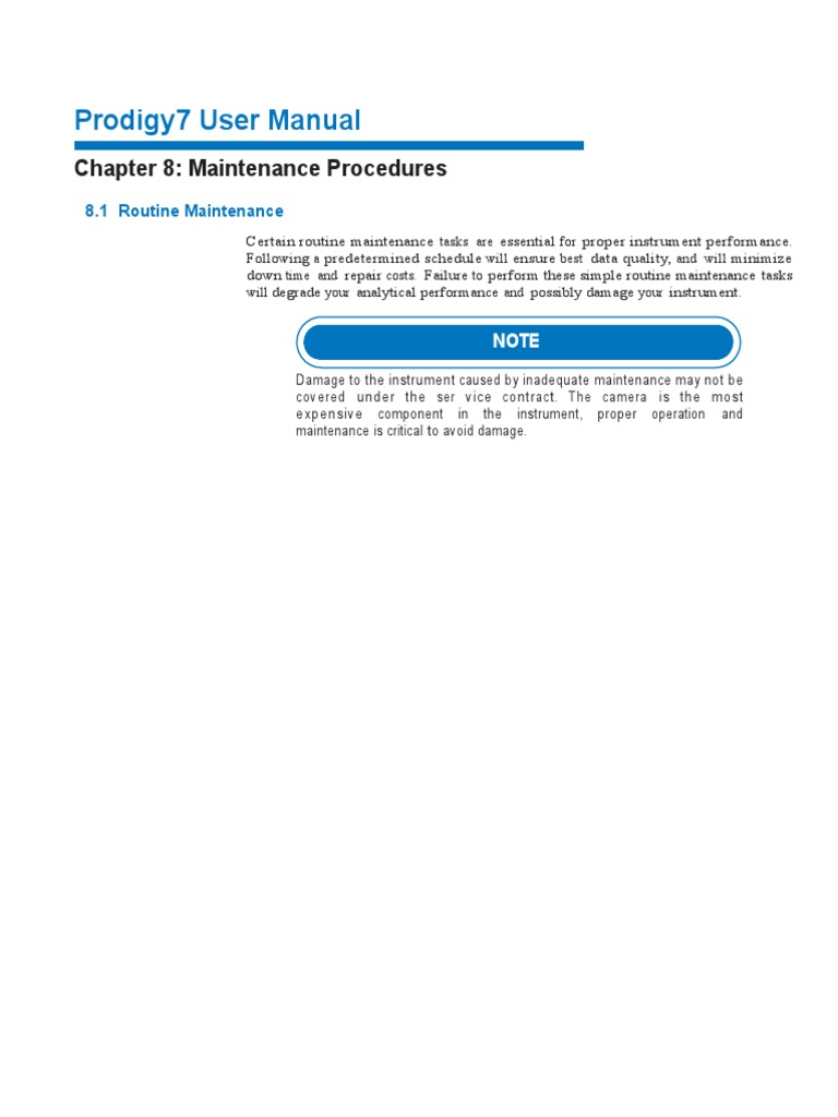 150-00371 Prodigy7 - Routine Maintenace | PDF | Water | Pump