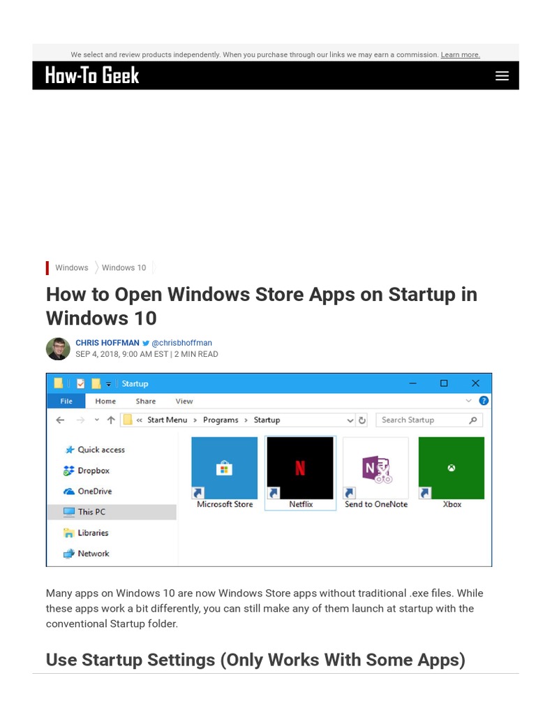 Add Windows Store Apps to Startup | PDF | Microsoft Windows | Operating ...