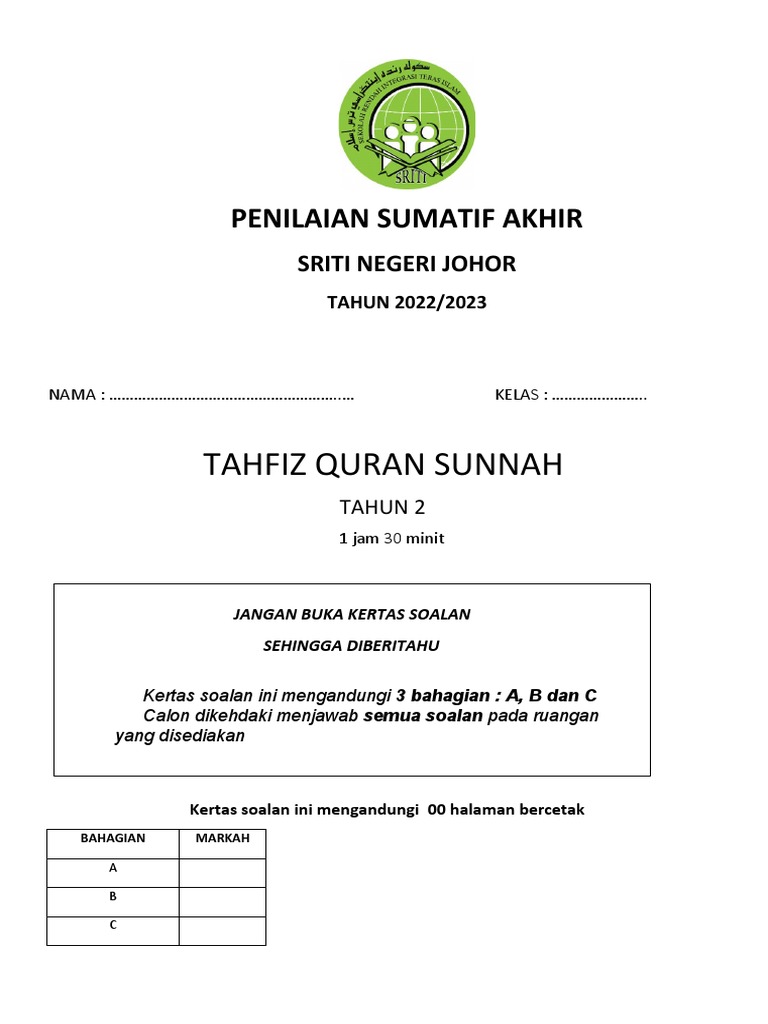 Psa TQS Tahun 2 | PDF