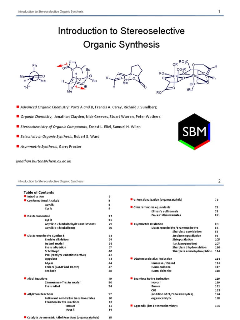 SBM CDT Stereocontrol | PDF | Chemistry | Organic Chemistry