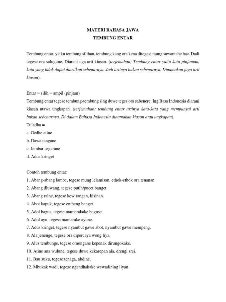 Tembung Entar | PDF