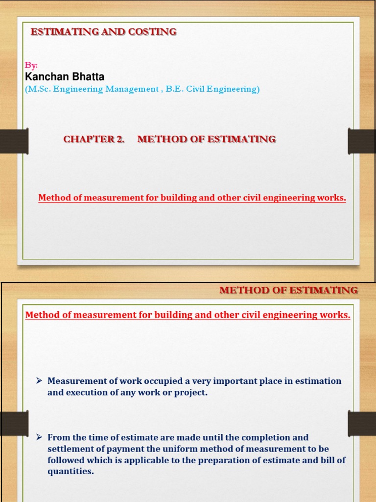 Method of Estimating | PDF