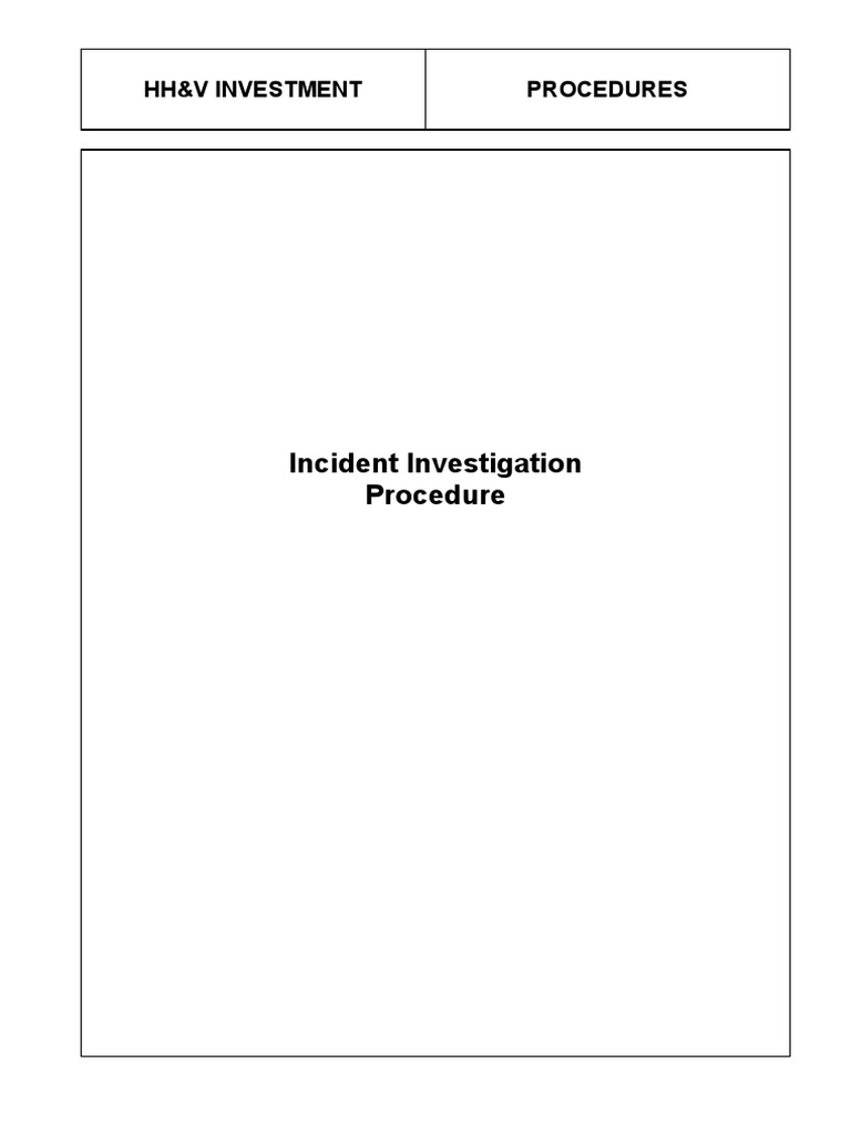 Incident Investigation Procedure | PDF | Occupational Safety And Health ...