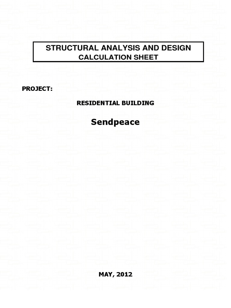 Calculation Sheet | PDF | Structural Analysis | Concrete