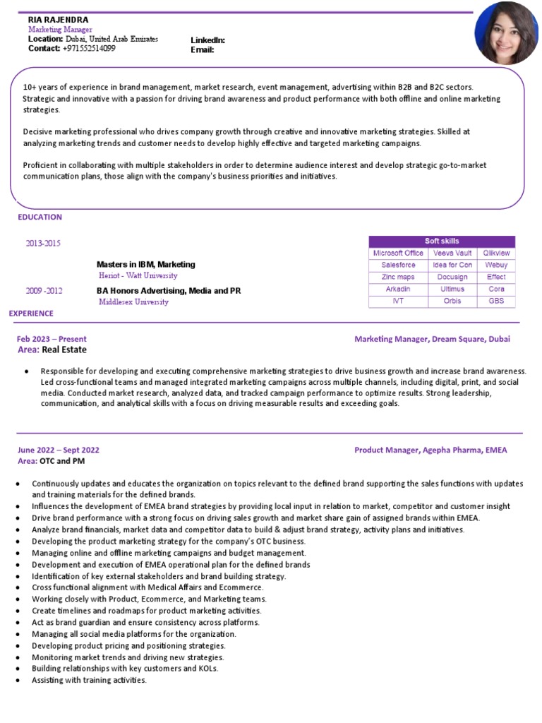 Ria CV 2022 - Word | PDF | Marketing | Brand