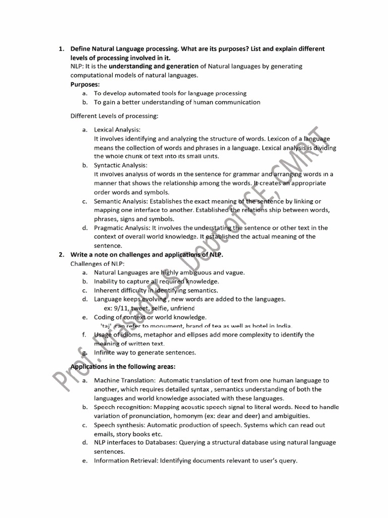 NLP Mod-I Q - A Final (Uploaded by Snaptricks - In) | PDF