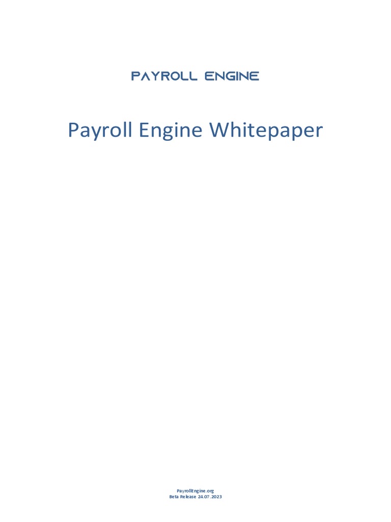 Payroll Engine Whitepaper | PDF