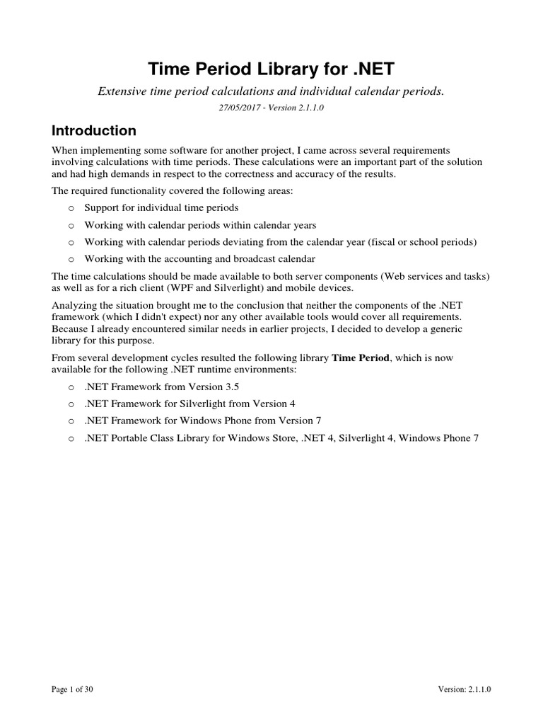 Time Period Library | PDF | Technology & Engineering