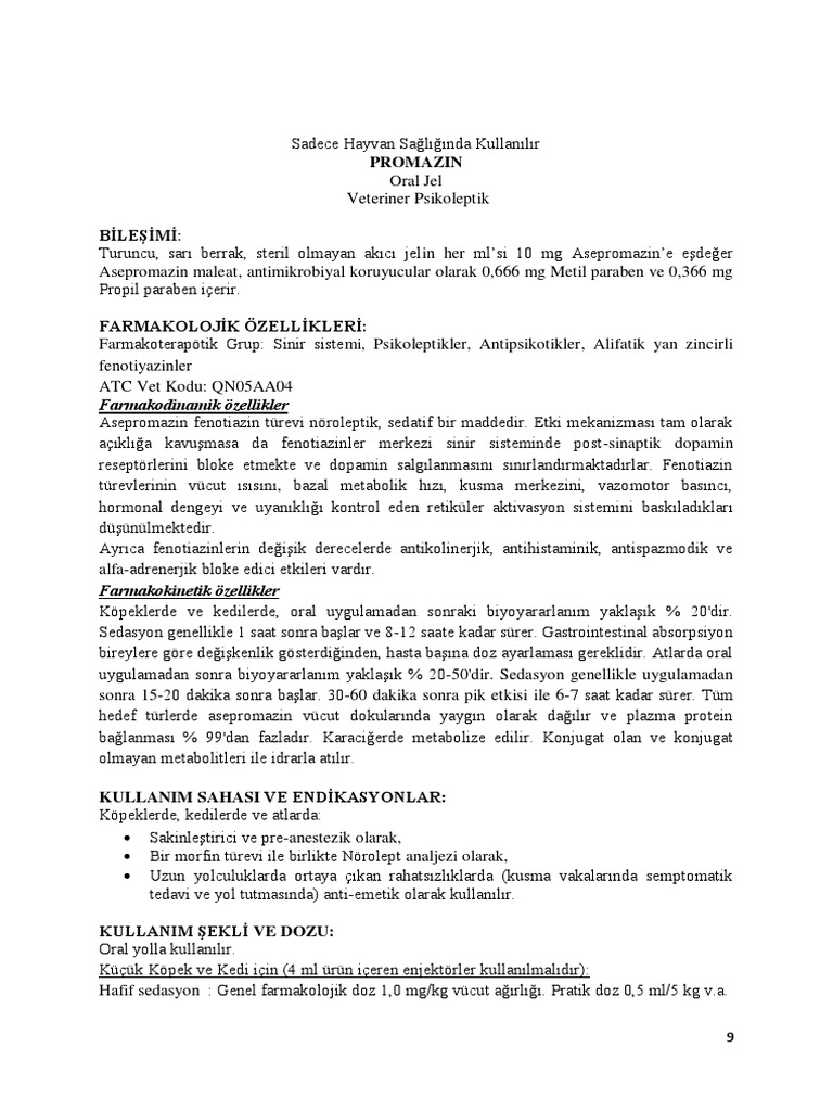 Promazin Oral Jel | PDF