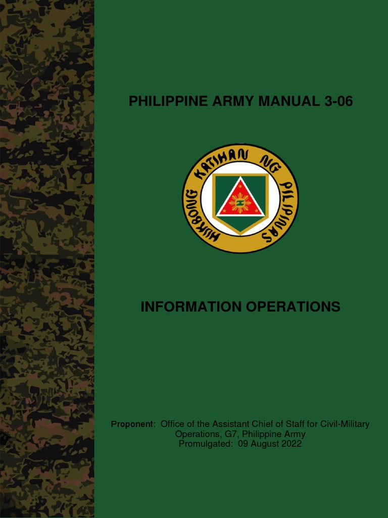 Philippine Army Information Operations Manual | PDF | Intelligence ...