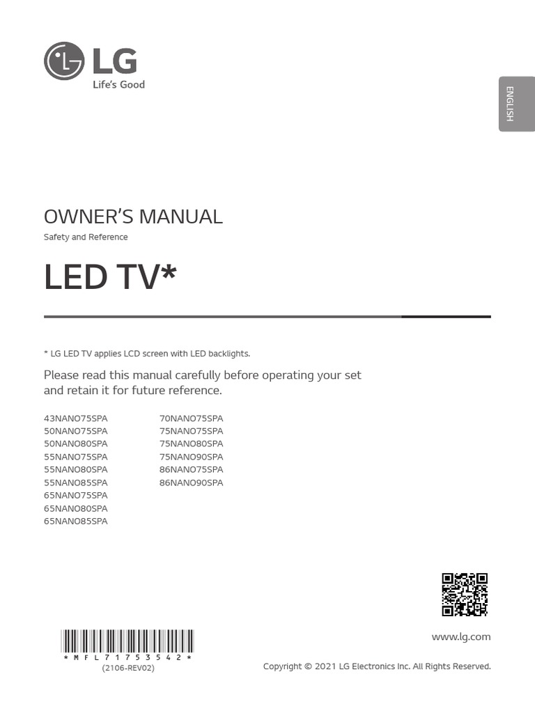 Manual TV LG NanoCell Tecnico | PDF