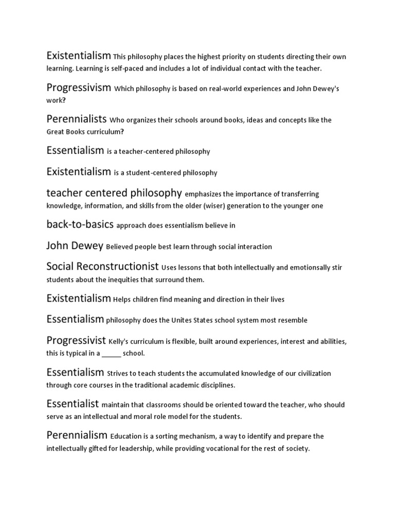 Existentialism in Education Philosophy | PDF | Teachers | Learning