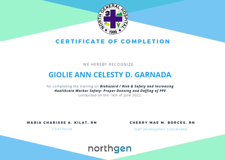 Biohazard PPE Training Completion Certificate | PDF