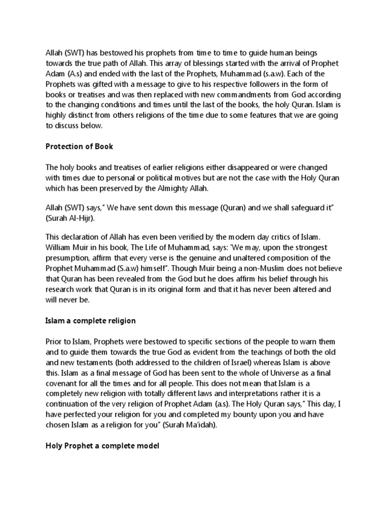 Distinctive Aspects of Islam | PDF | Muhammad | Prophets And Messengers ...