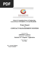 Contact Management System Project Report | PDF | Databases | Software ...