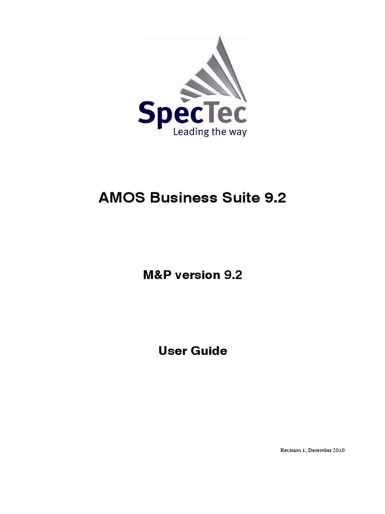 Manual AMOS M&P Vrs. 9.2 User Guide | PDF | Copyright | Microsoft Windows
