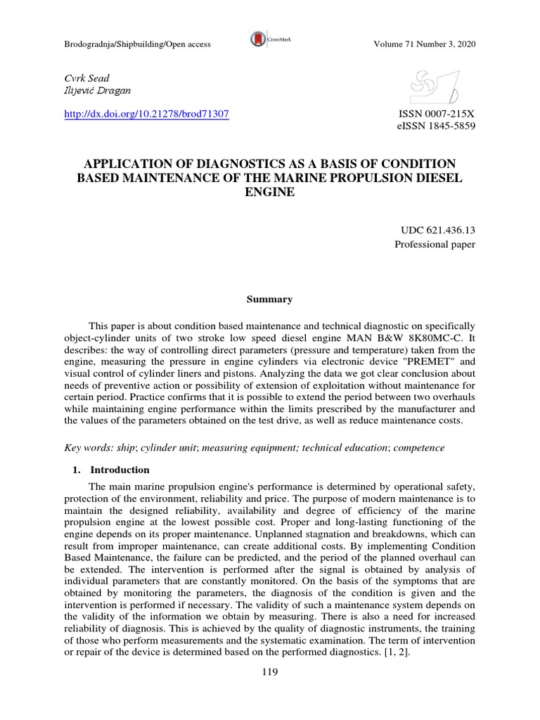 5 Diagnostics As Basis For Condition Based Maintenance | PDF | Internal Combustion Engine | Piston